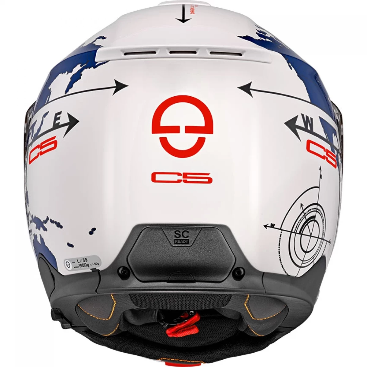 Schuberth C5 Globe Blå/hvit Mc Hjelm