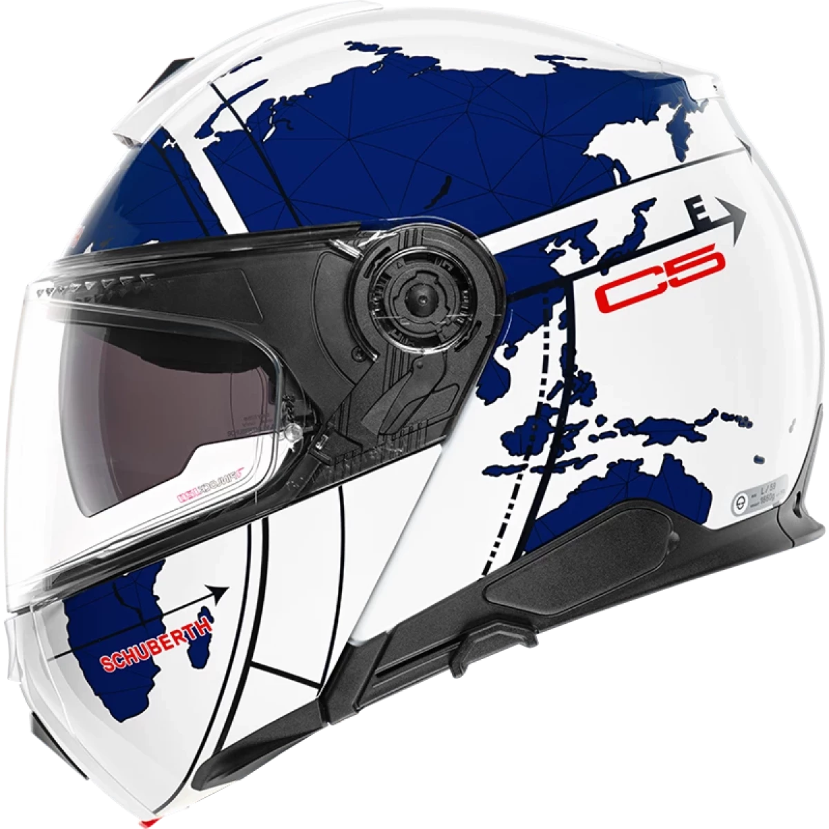 Schuberth C5 Globe Blå/hvit Mc Hjelm